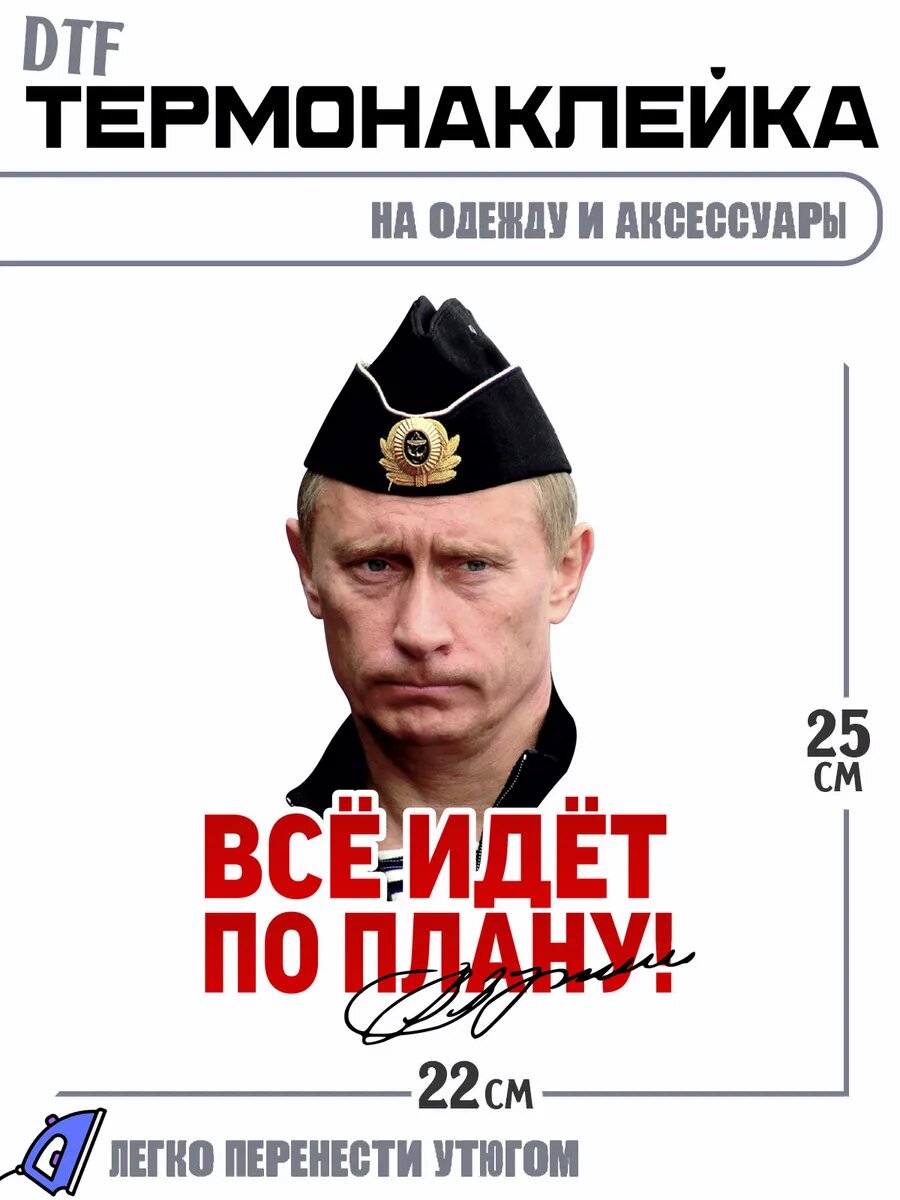 Термонаклейка всё идет по плану! путин лицо
