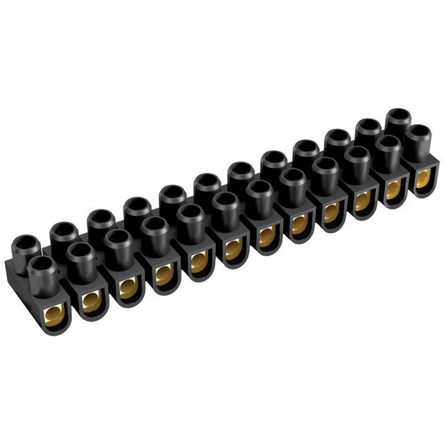 DUWI ЗВИ-15 зажим винтовой полипропиленовый, 12 пар черный, надежное крепление