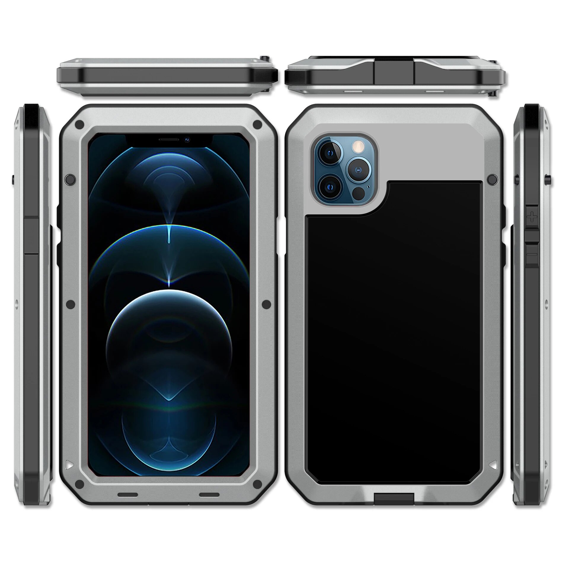 Металлический чехол Armor для iPhone 14 Pro Max Silver