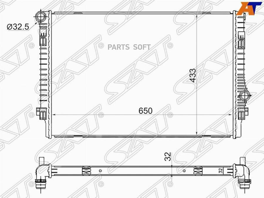 Радиатор Audi A3 12-19 / Skoda Octavia 12-20 SAT SD0007-4 | цена за 1 шт
