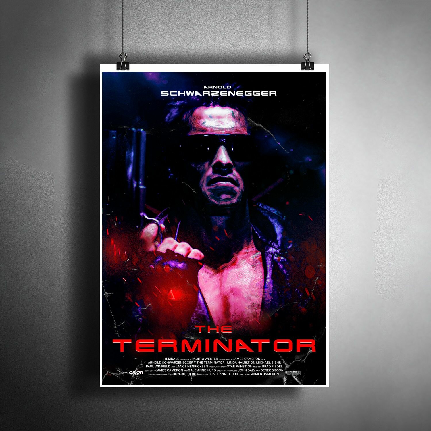 Постер плакат для интерьера Фильм: Терминатор. Арнольд Шварценеггер.