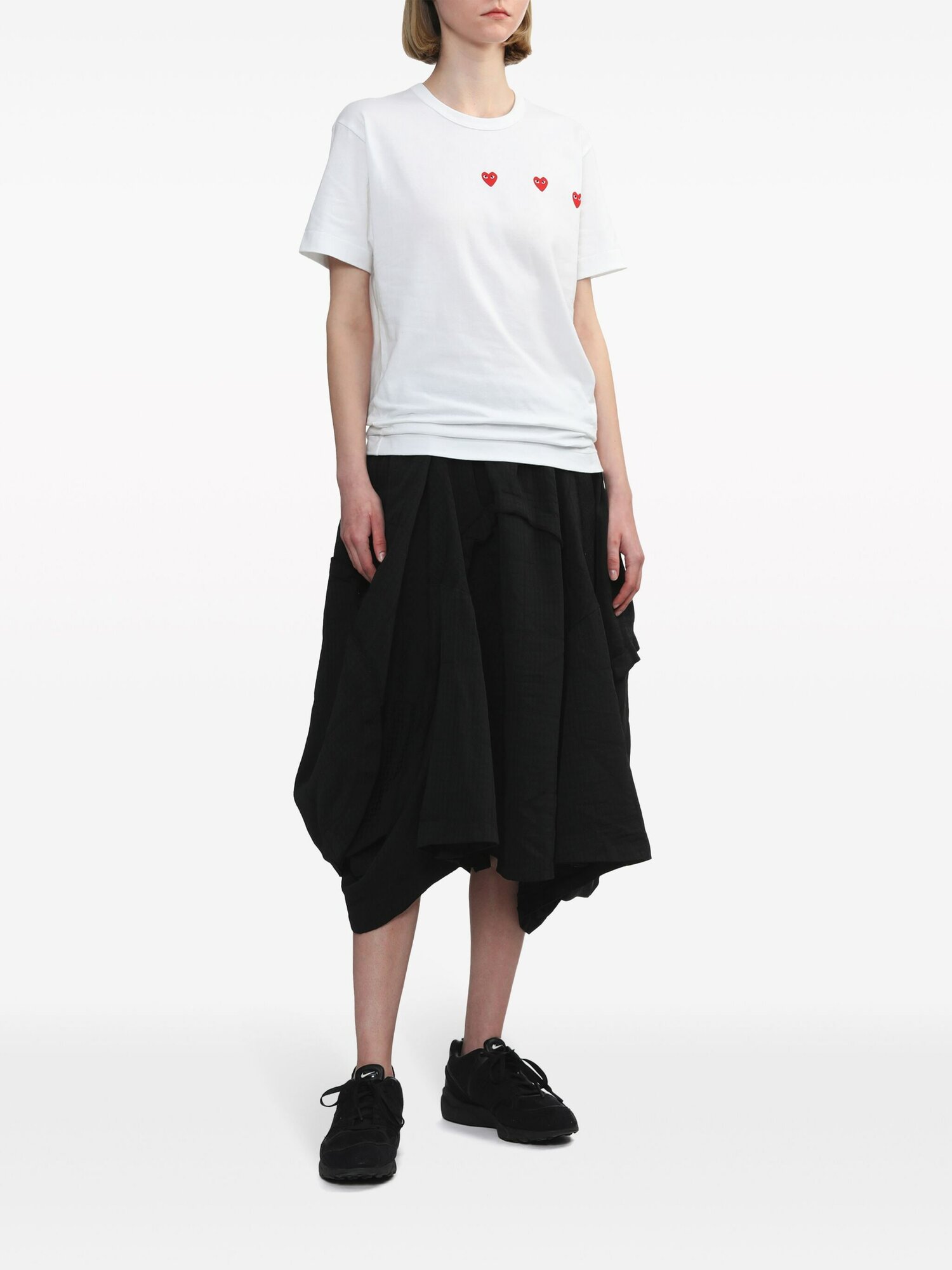 Футболка Comme des Garcons PLAY Triple Hearts, размер 42 — фото 1