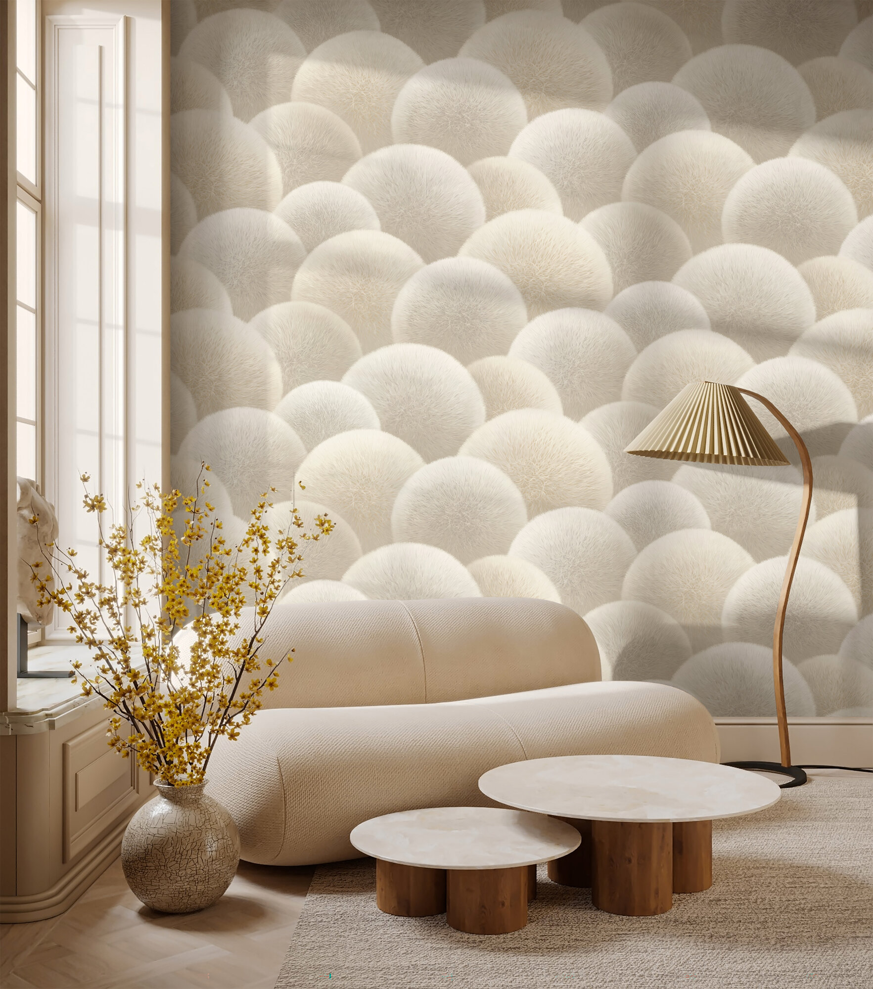 Обои компвинил PUFF декор крем 1,06Х10М AN8889-11