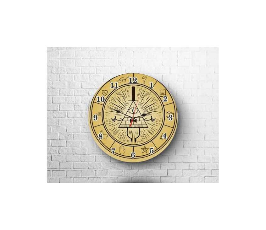 Часы настенные Mewni-Shop круглой формы, диаметр 20 см, с принтом "Гравити Фолз" - 0012