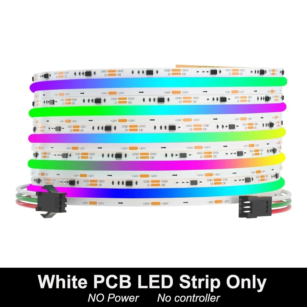 FOB COB RGBIC светодиодная лента 1-10 м Белый, White PCB Strip Only, 12V, 5m