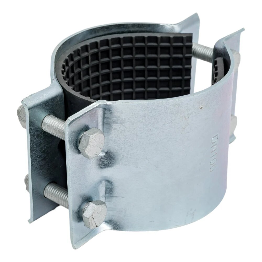 Ремонтный хомут атка оцинкованный, 2-составной, ду100, l=103 мм, 4 болта 1001010109