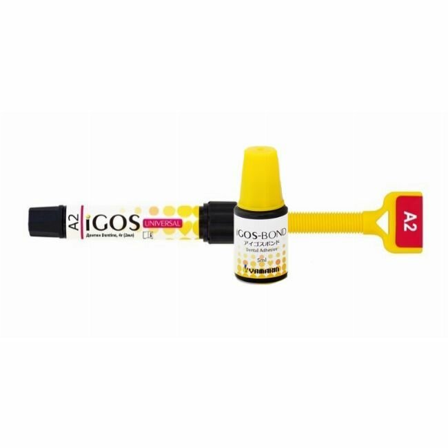 Материал стоматологический пломбировочный iGOS Universal цирконосодержащий, светоотверждаемый, композитный, универсальный, 4г (2мл), оттенок A2 -1 шт. /уп. + Бондинг iGOS-Bond, 5мл -1 шт.