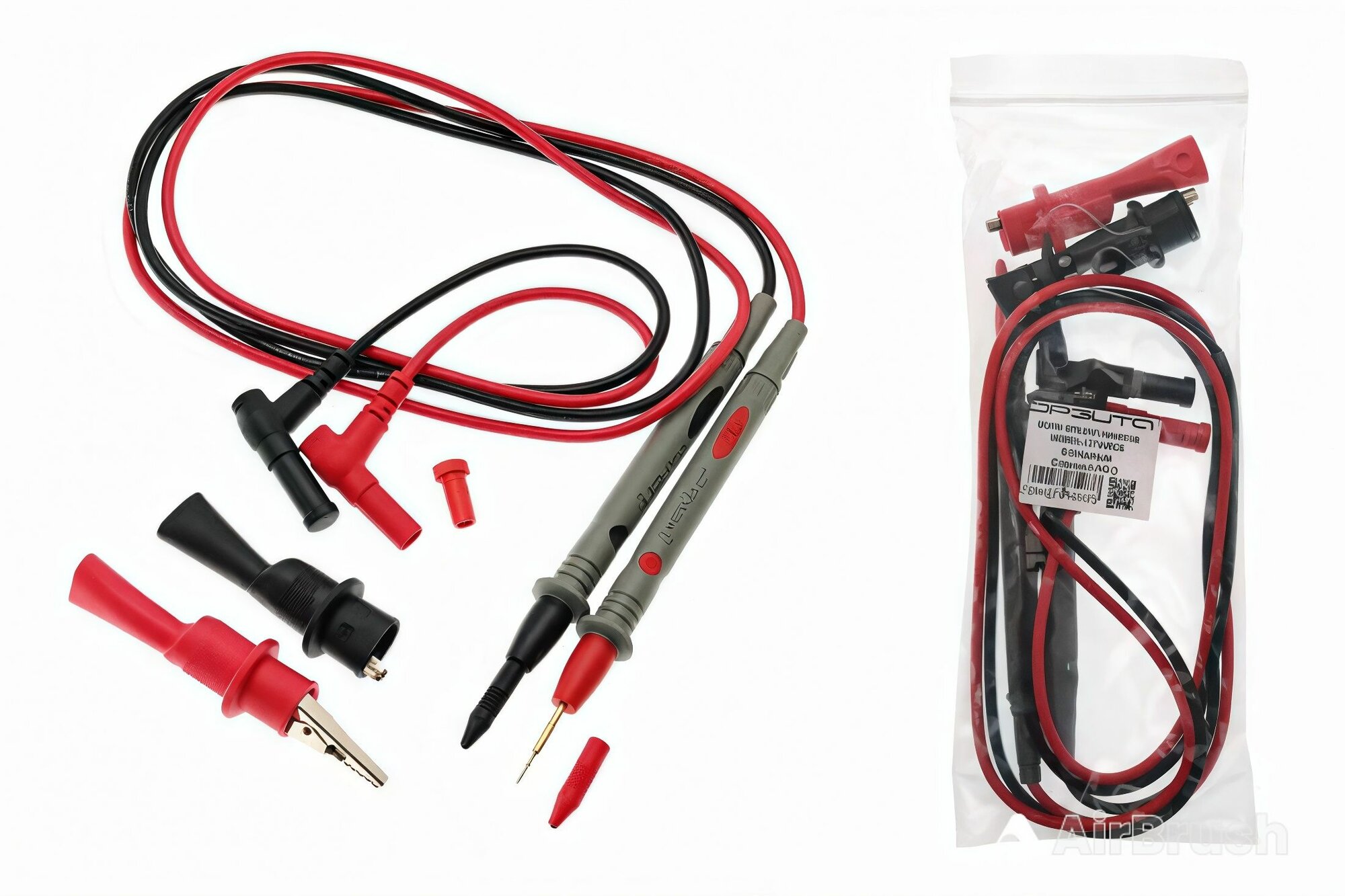 Щупы измерительные, крокодилы для мультиметра 1000В, 20А, длина 110 см