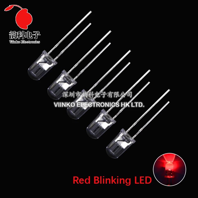 50шт. Мигающие светодиоды Red Blinking LED 5 мм