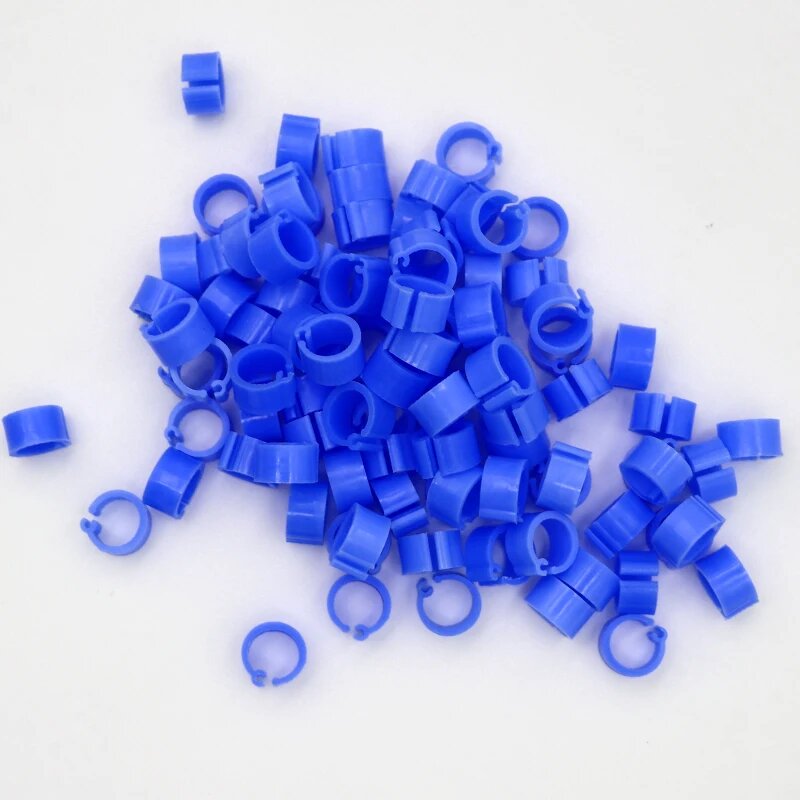Кольца для голубей JIECARE 100 шт. 8 мм Синий, Sky blue