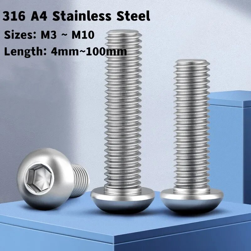 Шестигранные болты из нержавеющей стали M3-M10 DIN7380 M5-5Pcs, 12mm