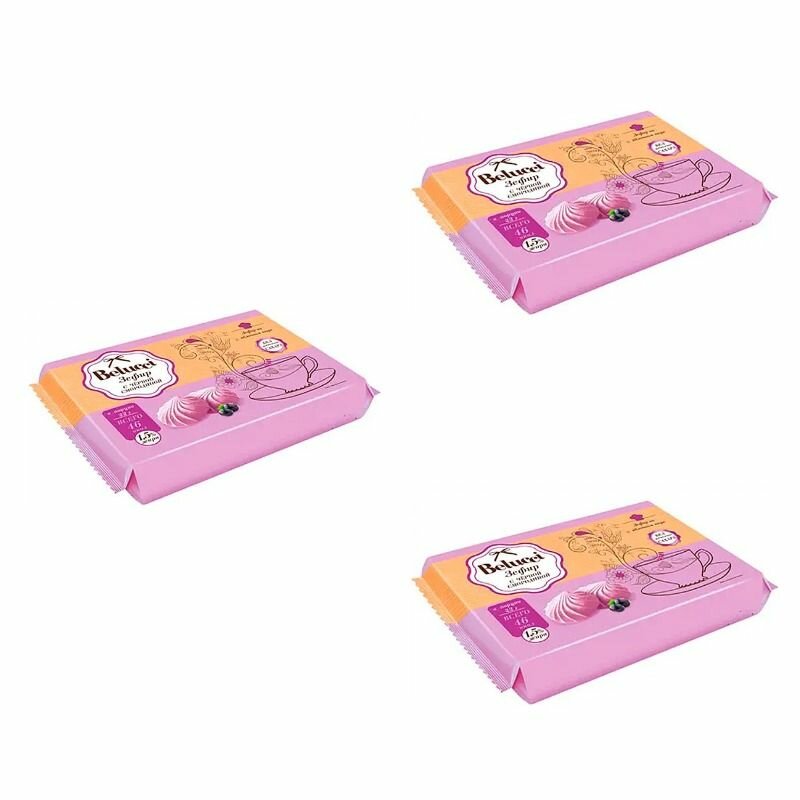 Belucci Зефир с черной смородиной, без сахара, 130 гр, 3 уп.