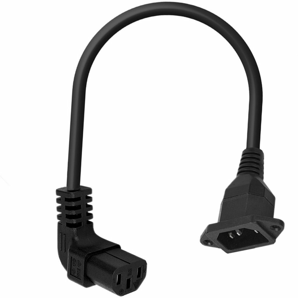 Удлинитель питания IEC320 C13 C14, кабель под углом 90 градусов вниз/влево/вправо