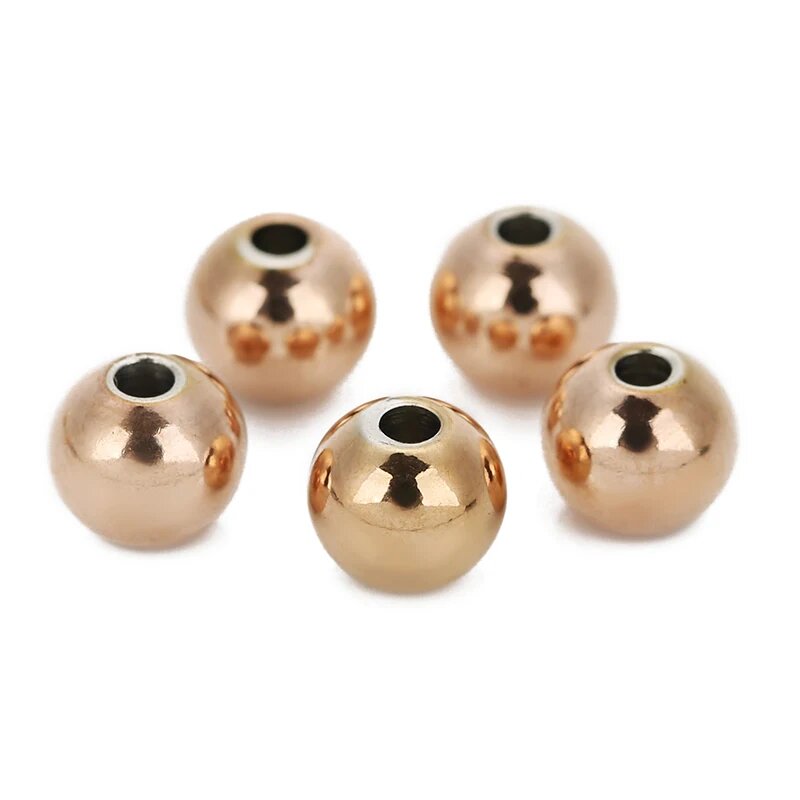 Золотые бусины Yovtor из нержавеющей стали 3/4/5/6/8 мм 3mm-100pcs, Rose gold