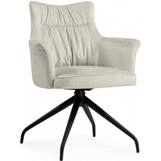 Стул Woodville на металлокаркасе Kaser 360 крутящийся ivory / black