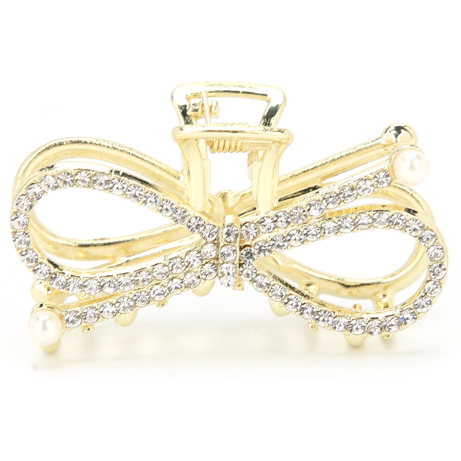 Заколки-краб для волос со стразами для женщин и девочек, изысканные декоративные заколки для волос с искусственным жемчугом, 2 банта