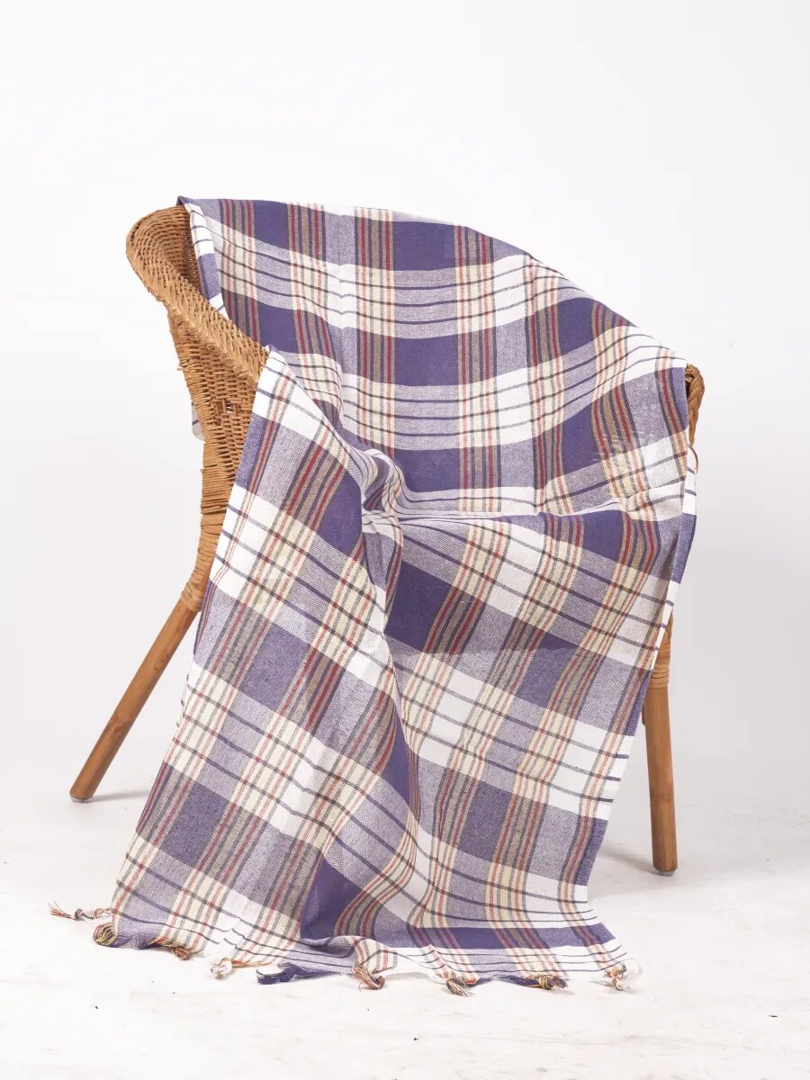 Полотенце турецкое, пештемаль, для бани, для фитнесса, для пляжа 165 x 75 см, фиолетовое