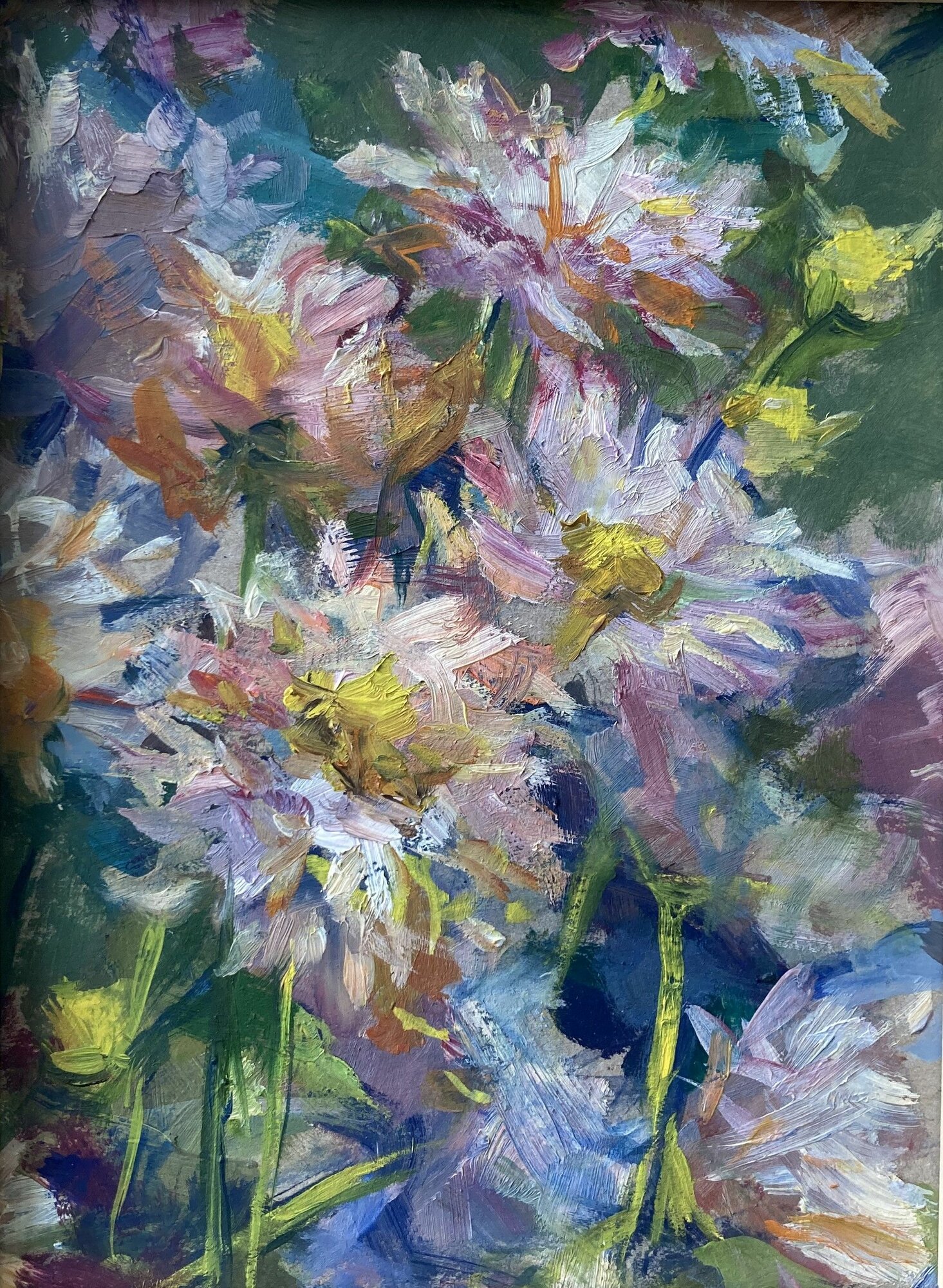 ART-Salon at Oktyabrskaya "Хризантемы", 20х15 см; картон, масло; авторская работа