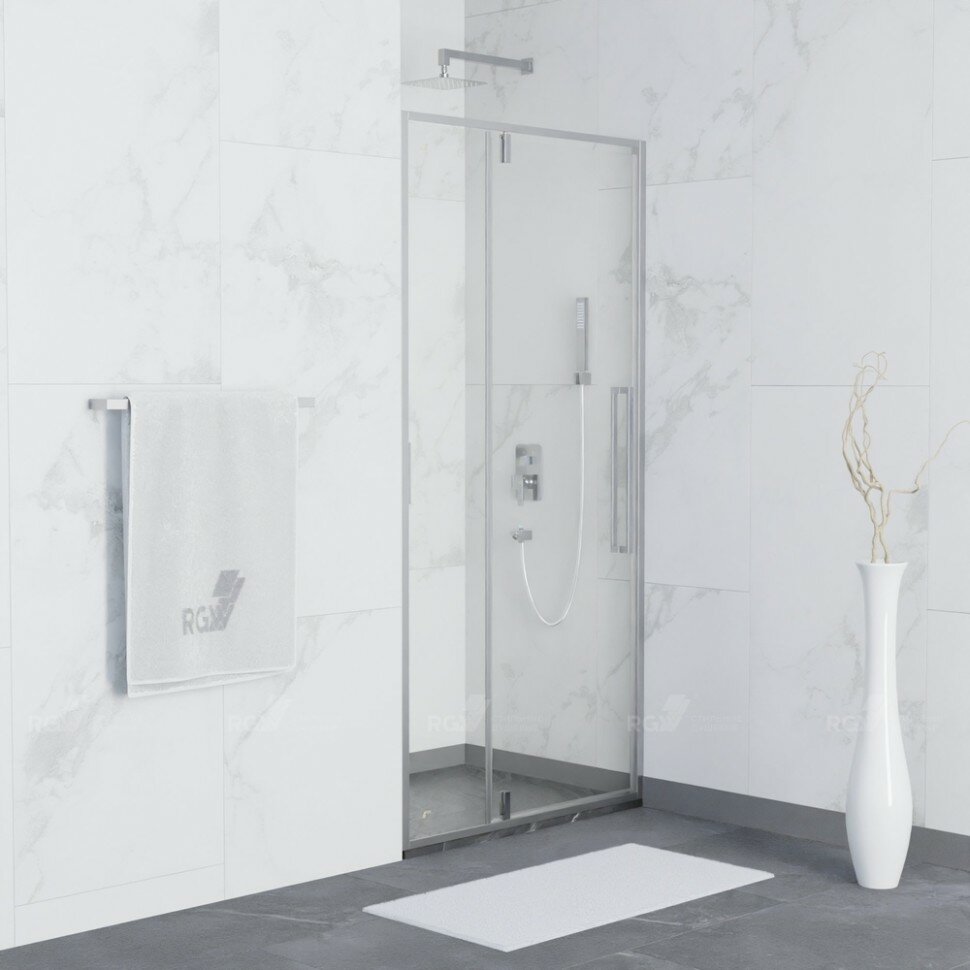 Душевая дверь RGW "Stilvoll" SV-03, распашная, прозрачная, хром, 200x90 см