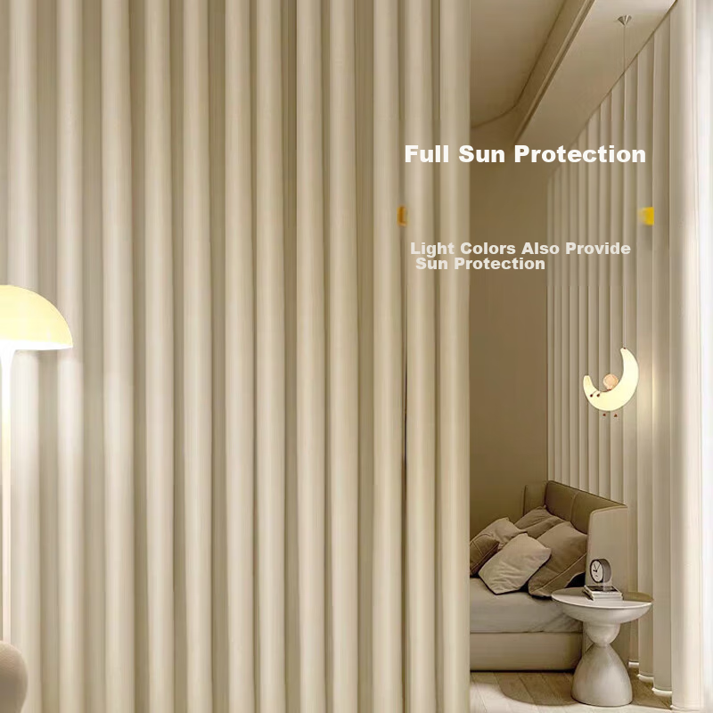 Mingju Fabric (MINGJU) Curtains, Blackout Curtains, Ready-Made Curtains, Sunshade Curtains, Polyester Taffeta, Hook-Style, 2.0*1.6, Single Panel