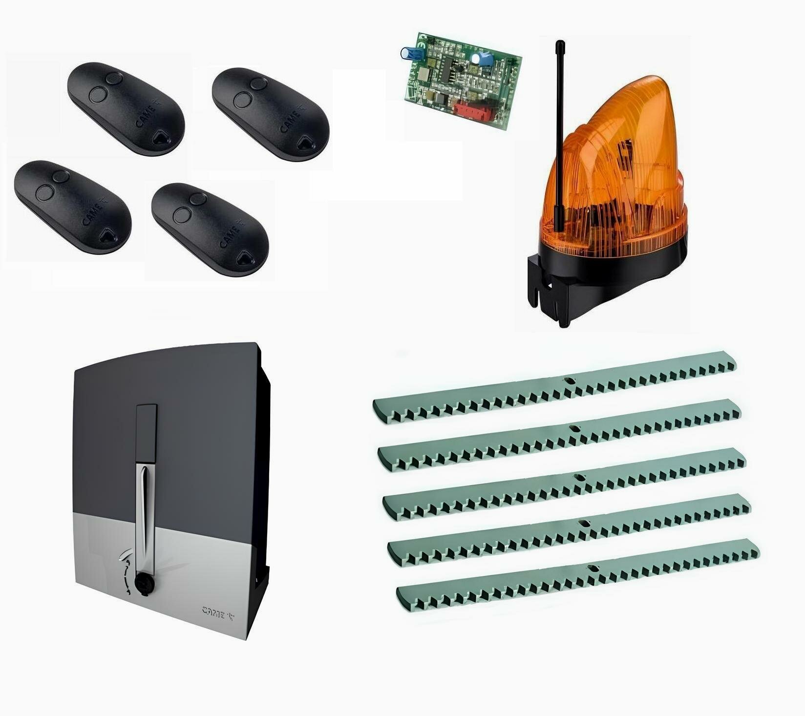 Автоматика для откатных ворот BXL04AGS KIT5-LK2-T4, комплект: привод, радиоприемник, 4 пульта, лампа, 5 реек