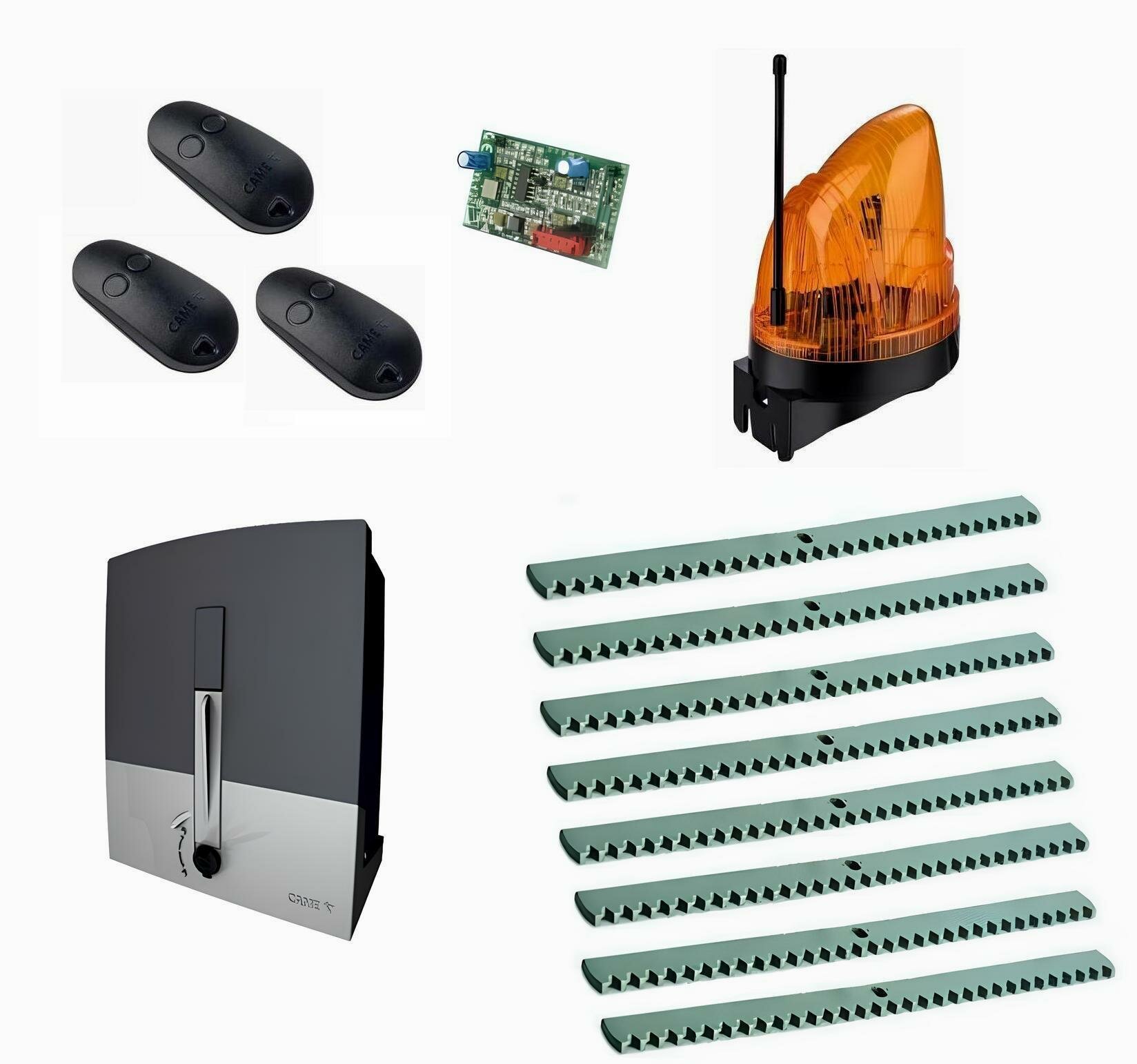 Автоматика для откатных ворот BXL04AGS KIT8-LK2-Т3, комплект: привод, радиоприемник, 3 пульта, лампа, 8 реек