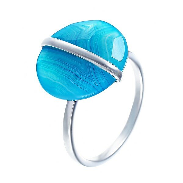 Кольцо, серебро, 925 проба, агат