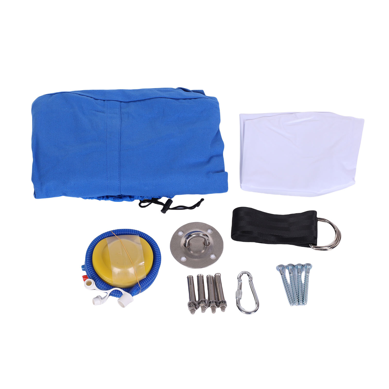 Детские качели-качалки с комплектом вешалок, надувная подушка, подвесной гамак, стул для внутреннего и наружного использования, хлопок, синий