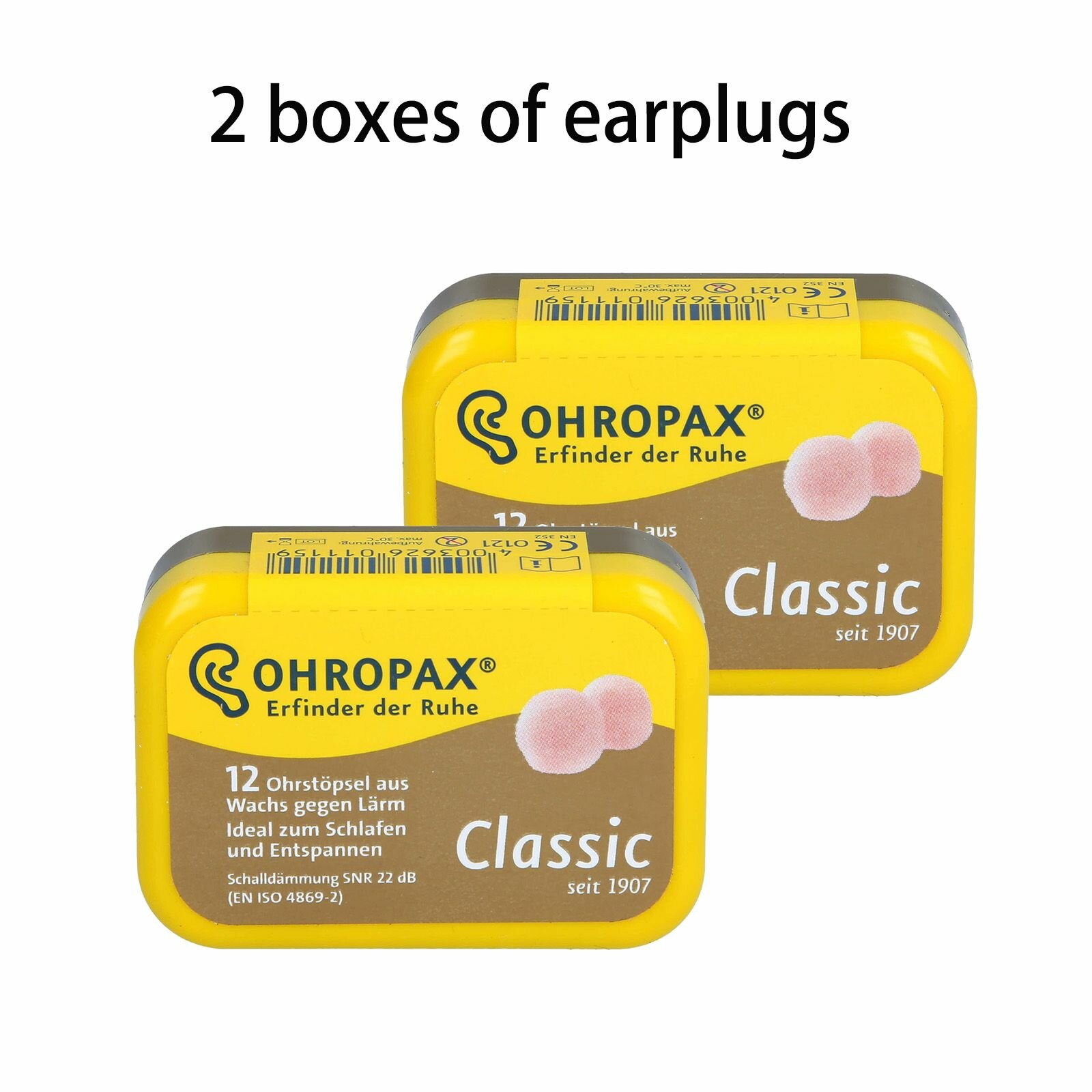 Немецкие мягкие шумоподавляющие беруши ohropax, многоразовые звукоизоляционные беруши из воска и хлопка, идеально подходят для сна, отдыха, работы, DIY, громкой музыки.(2 коробки)