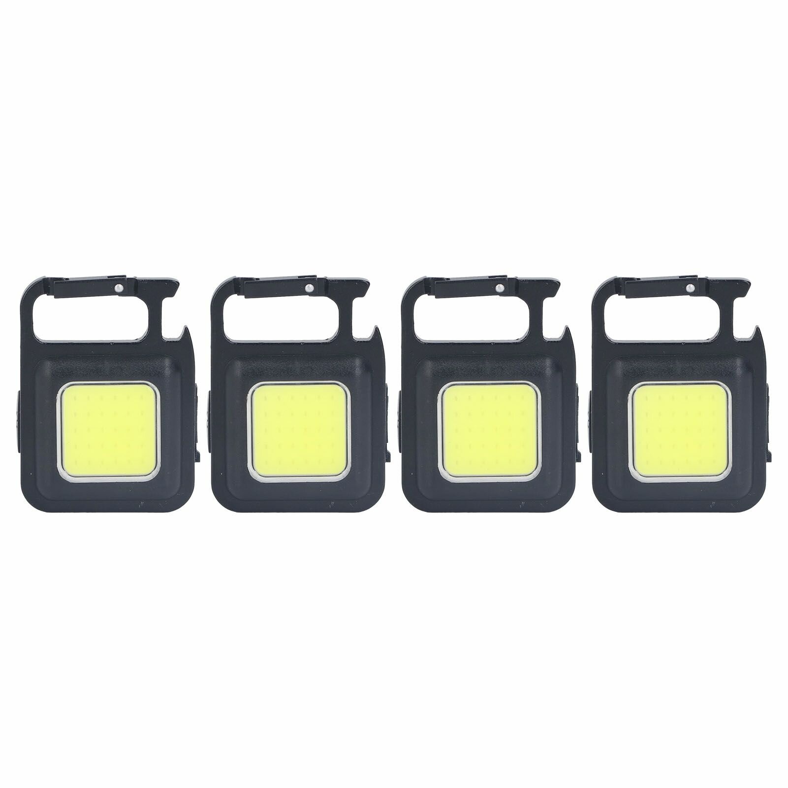 Набор из 4 мини-фонариков с COB-технологией на брелке, 1000lm 3 режима, водонепроницаемый, USB-заряжаемый