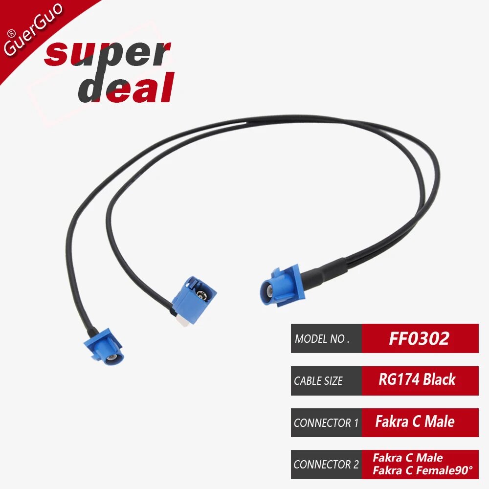 Fakra Z C Мужской Женский Автомобильный GPS-Антенный Разветвитель Замена Подходит для BMW Mercedes Benz Аудио Медиа Навигационная Система Android Экран 1M, C M to CM CF90