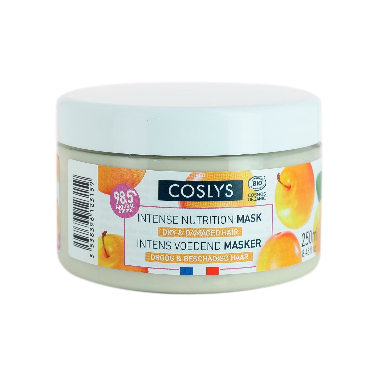Органическая восстанавливающая маска для сухих и поврежденных волос с маслом Мирабель, 250 мл, Coslys (Кослис)