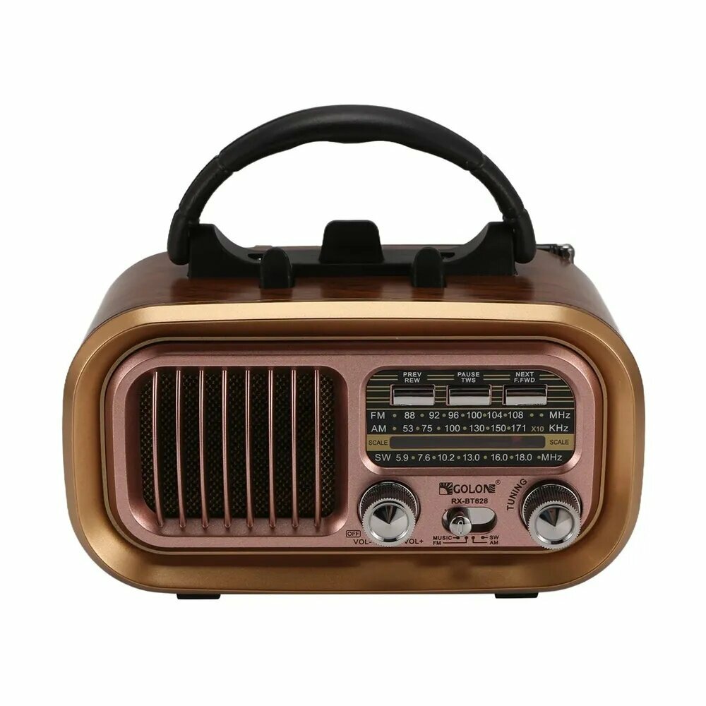 Retro FM/AM/SW Radio Полнодиапазонный портативный радиоприемник Беспроводной Bluetooth-динамик MP3-плеер Поддержка USB/TF-карты