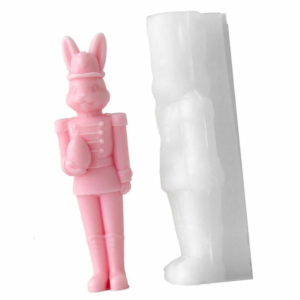 Универсальные силиконовые формы для свечей, шоколада и мыла с пасхальными кроликами и щелкунчиками