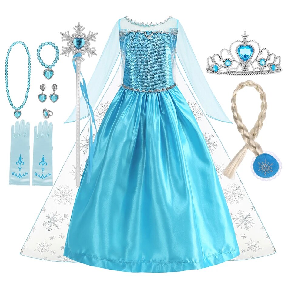 Платье принцессы Эльзы и Анны Disney для девочек 7-8T(140), D