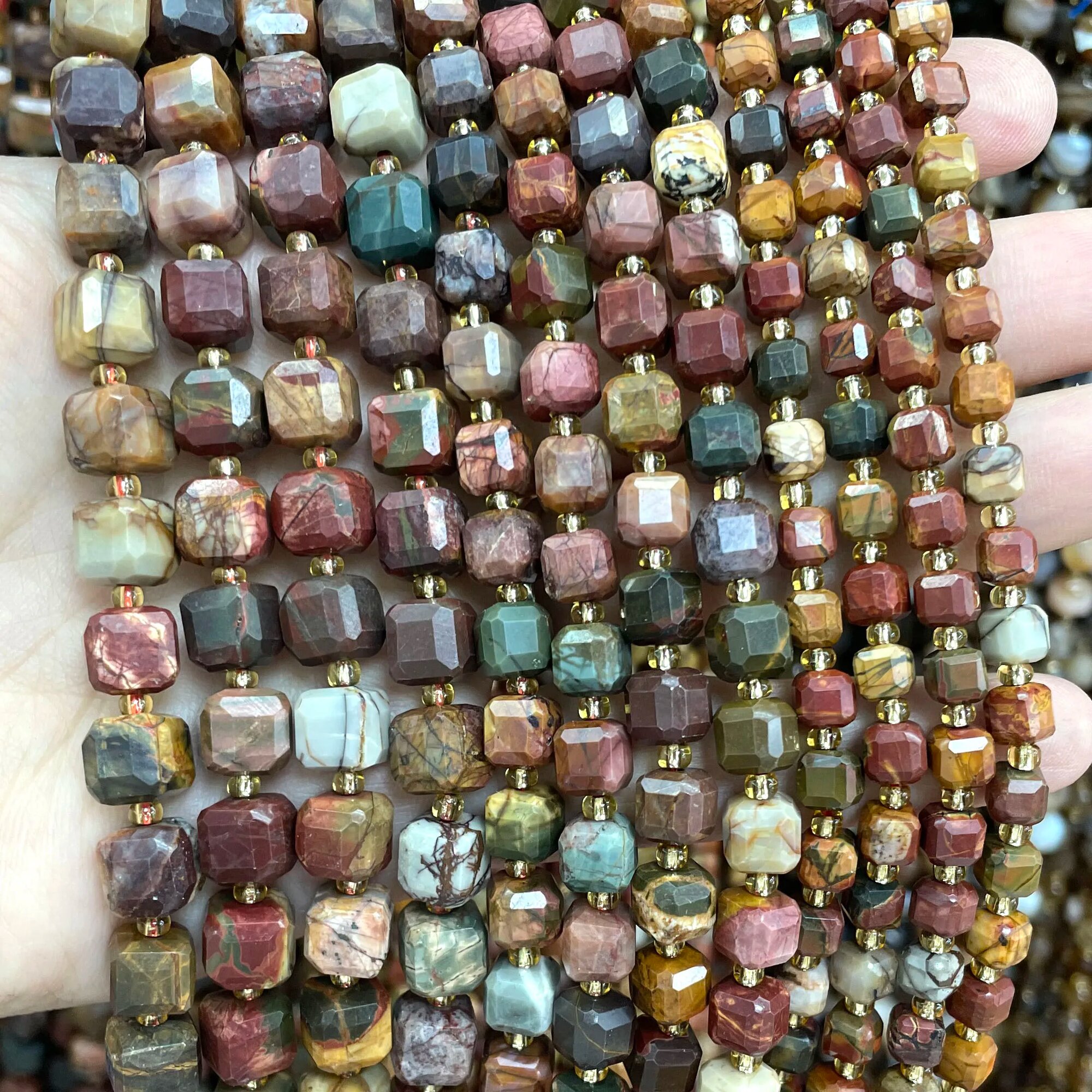 5 6 8 мм натуральный камень квадратные граненые агаты аквамарин турмалин халцедон куб разделительные бусины для изготовления ювелирных изделий аксессуары «сделай сам»