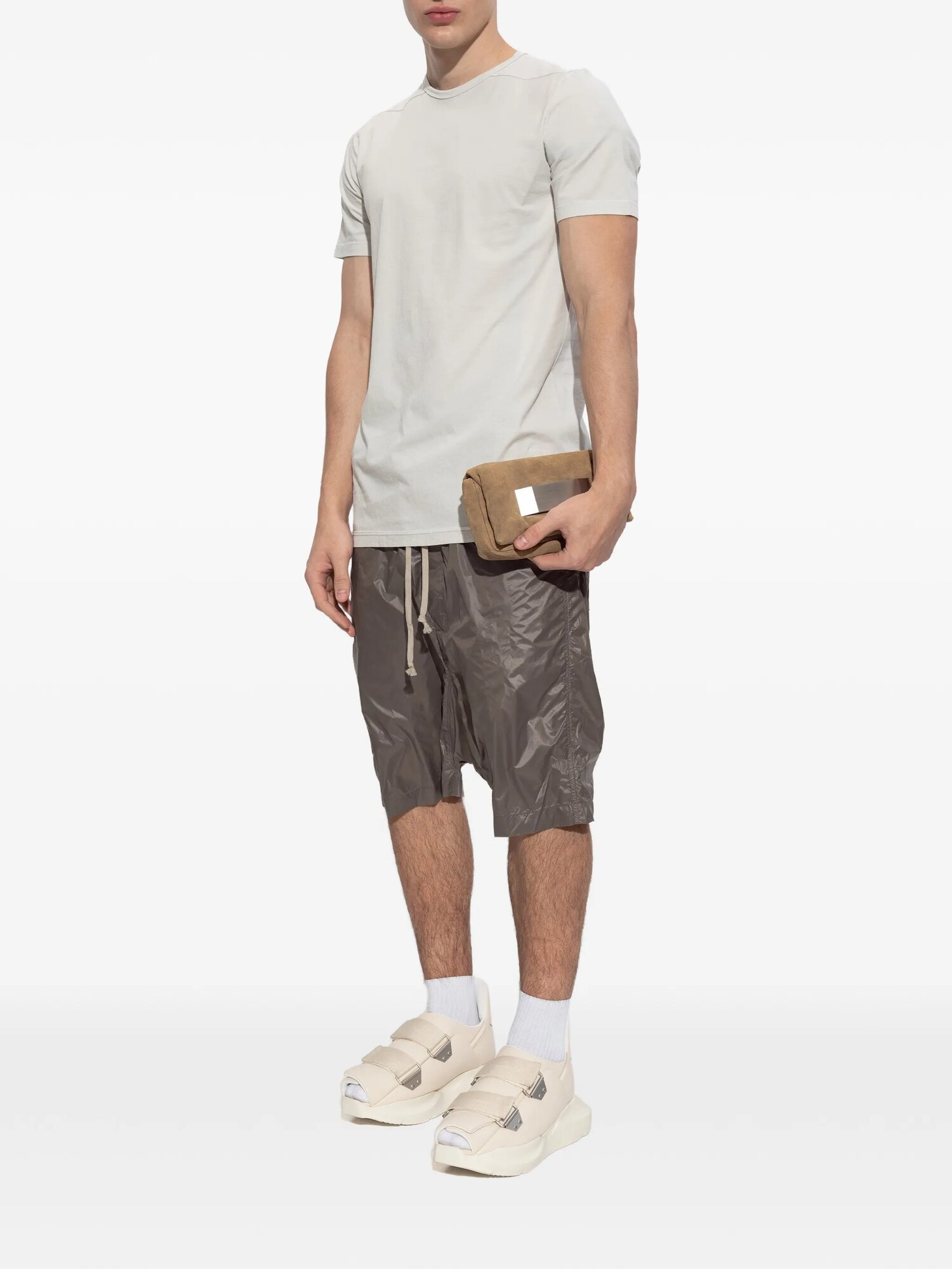 Шорты Rick Owens Drawstring Pods shorts, размер M, серый — фото 1