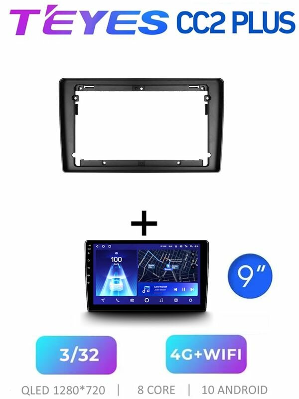Магнитола 9" Teyes CC2 Plus 3/32 Gb для LADA Granta Sport 2011-2018 (B)