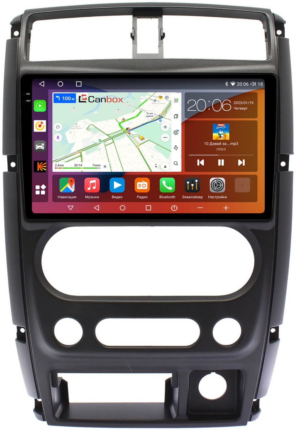 Штатная магнитола Suzuki Jimny 3 2005-2019 Canbox Logic-i3 2K 5733-9-357 на Android 11 (4G-SIM, 6/128, DSP, 360, QLed)