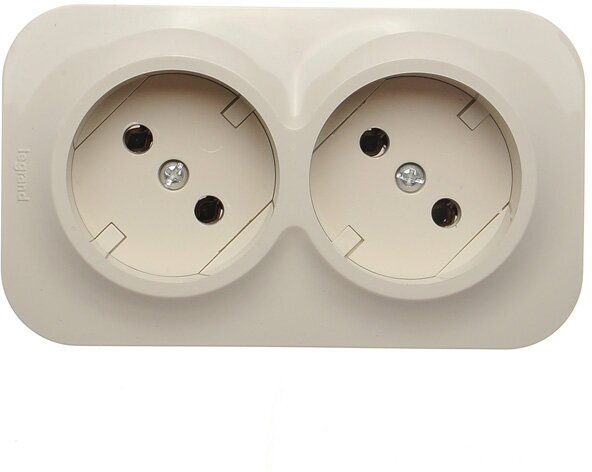 Розетка Quteo 782261 (782242) двойная о/п бежевая Legrand (2 шт. в комплекте)