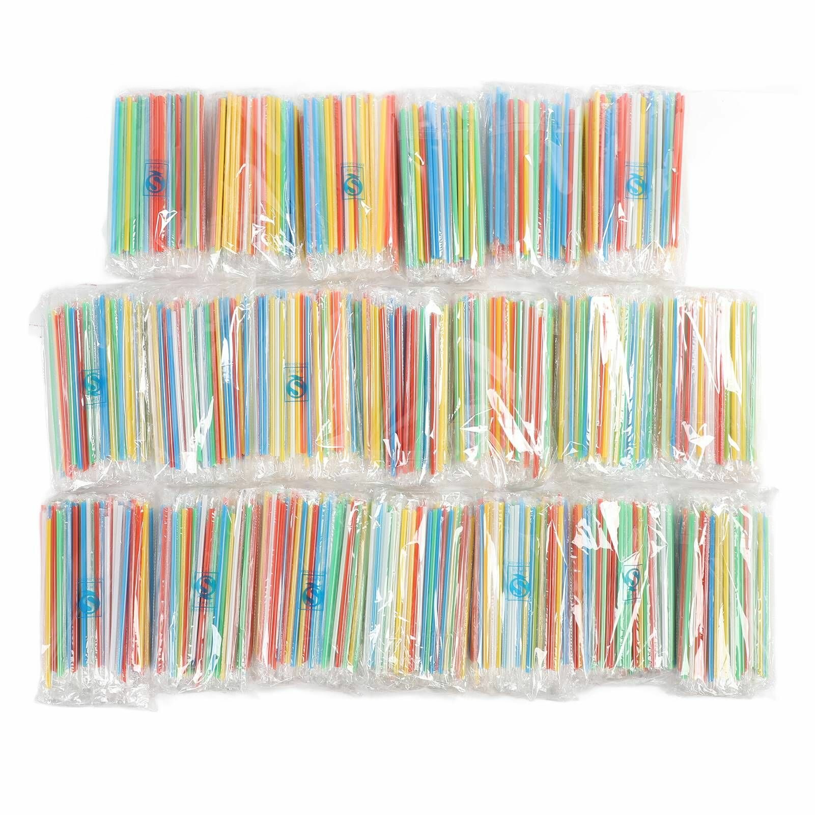 2000 шт одноразовых трубочек набор пластиковых прямых тонких питьевых трубочек для домашней вечеринки молока чая сока разноцветных 21x0.6 см/8.3x0.2 дюйма