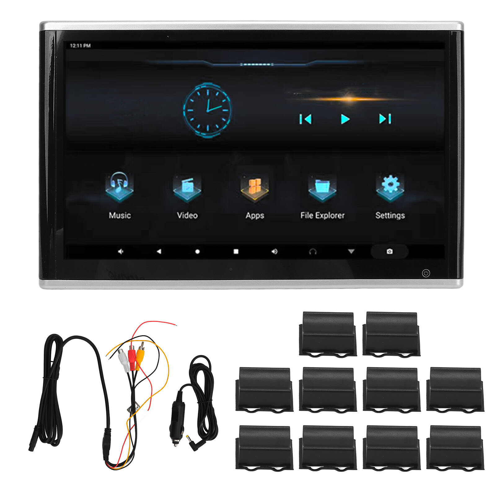 Монитор в подголовнике автомобиля, сенсорный экран 13,3 для Android 9,0, 4 ГБ ОЗУ, 64 ГБ ПЗУ, 1920 x 1080, 4K, 1080P, видео со светодиодной подсветкой