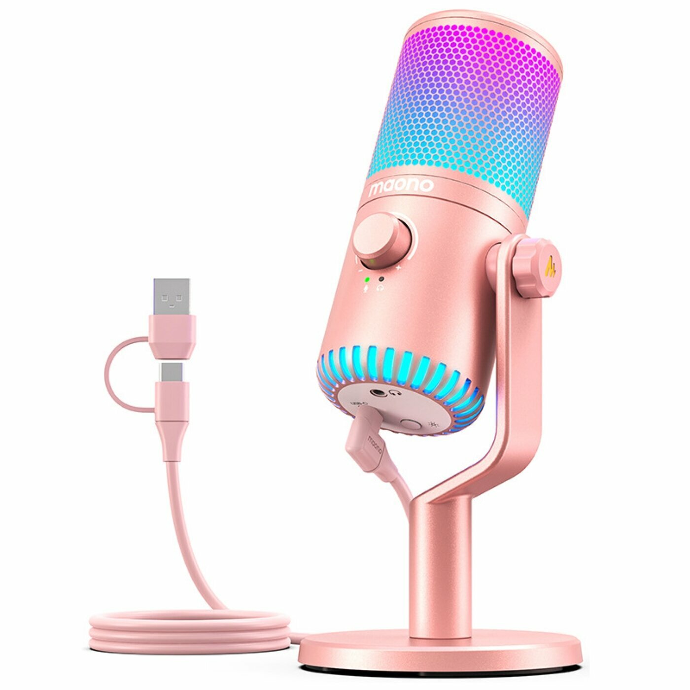 MAONO Игровой микрофон, usb-радиомикрофон для компьютера и мобильного телефона, микрофон с rgb-подсветкой