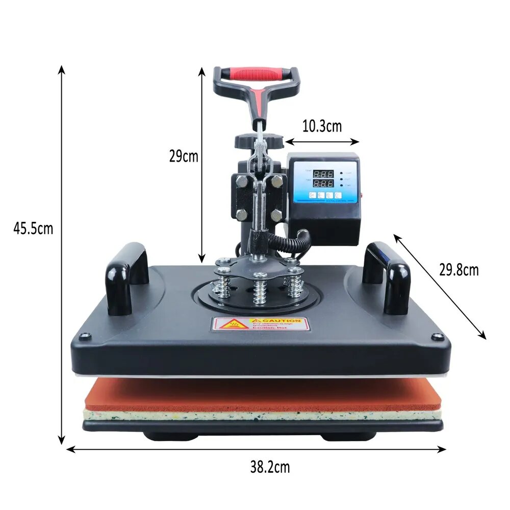 Термопресс, 5 в 1, плита 30*38 см, Машина для сублимации с вращением на 360, многофункциональная термопресс-машина для изготовления футболок и кружек своими руками