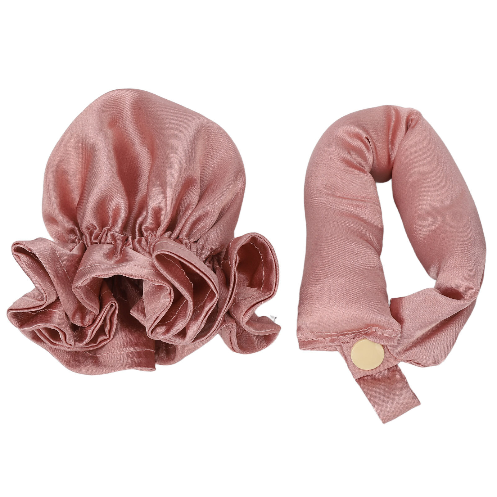 Женская плойка для волос без нагревания, портативная, атласная, для сна, локоны, повязка на голову, пыльно-розовая