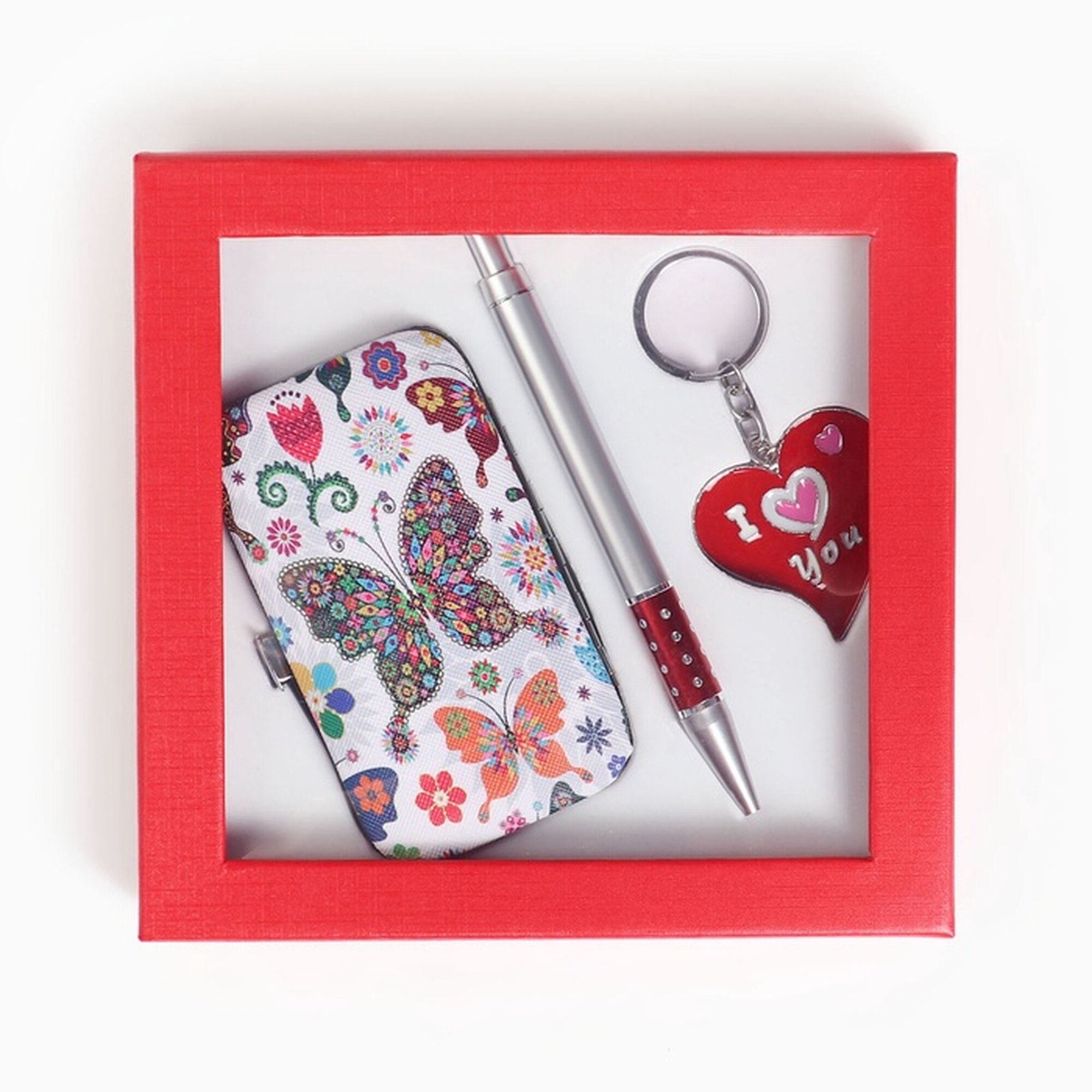 Подарочный набор Take It Easy, 3 в 1, ручка, зеркало, брелок, для девочек