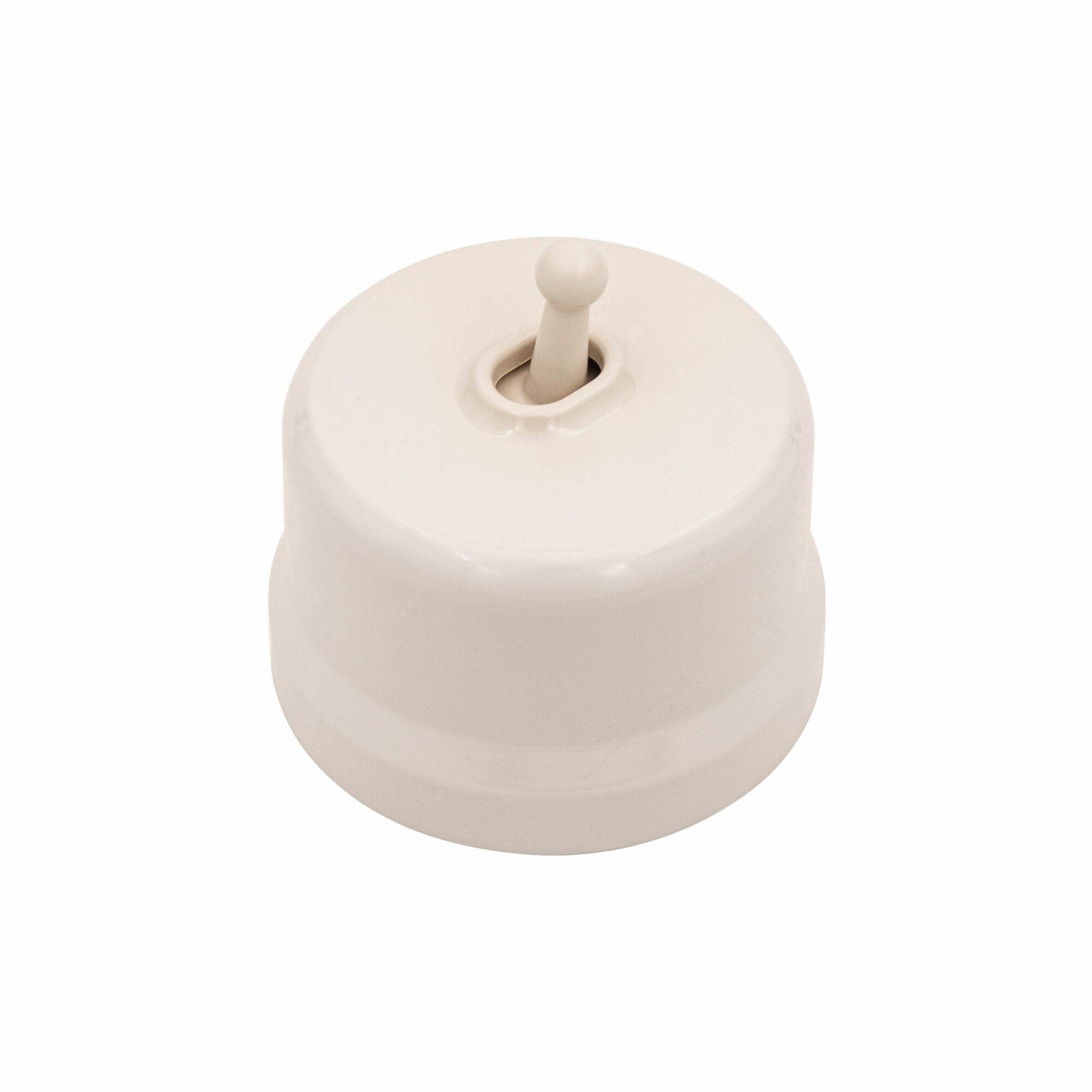 Выключатель/переключатель Jantera Releve тумблерный, проходной, одинарный, пластик. Цвет Ваниль