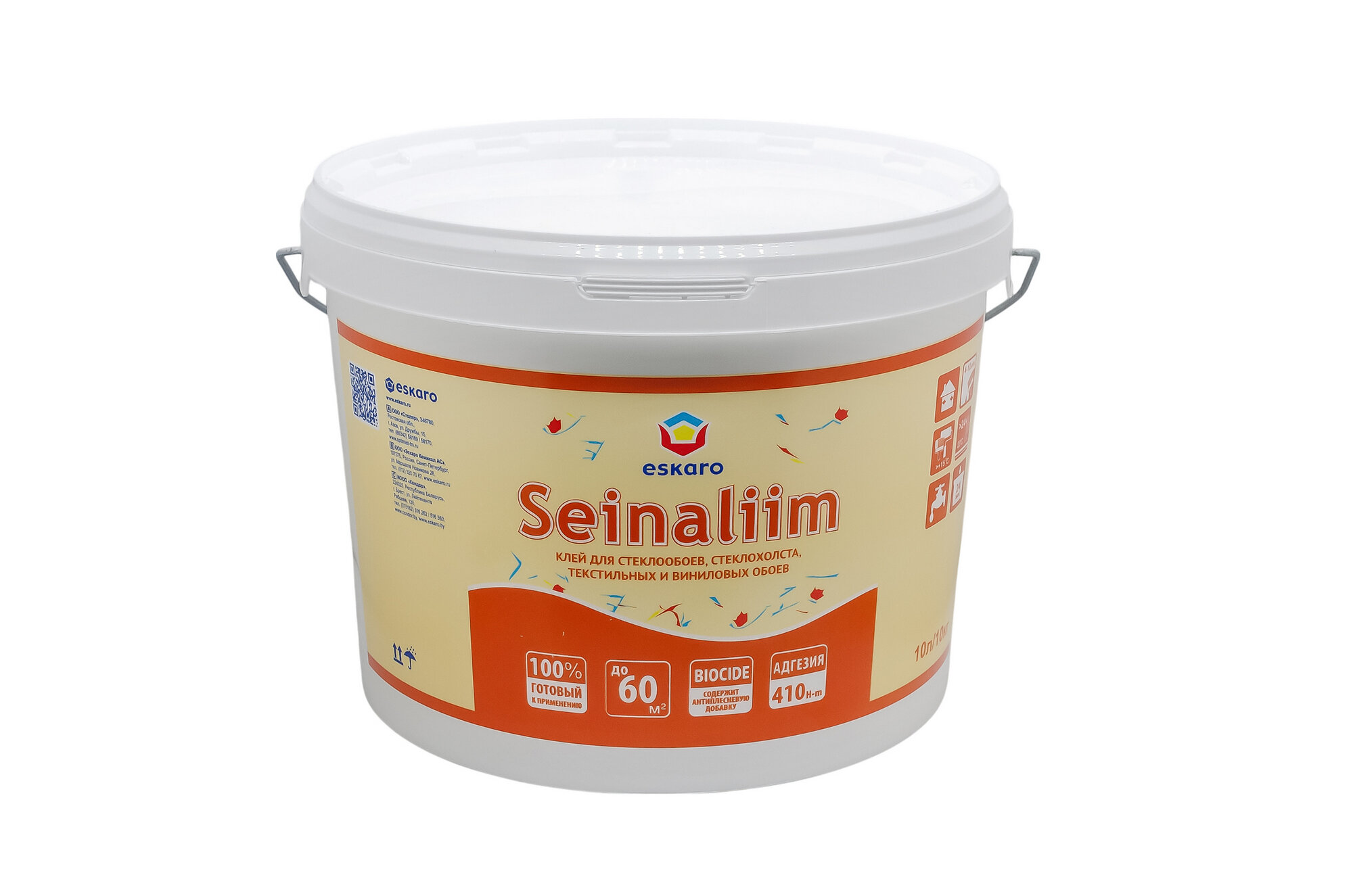 Клей Eskaro Moda Seinaliim готовый 10 л для тяжелых обоев и надежной фиксации