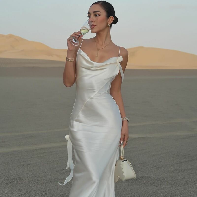 Лето 2025 года, новое модное сексуальное длинное платье с открытой спиной