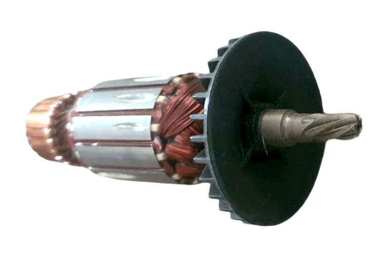 Ротор (Якорь) (L-144 мм, D-35 мм, 6 зубов, наклон влево) для перфоратора ИНТЕРСКОЛ П-20/550ЭР, 67.04.02.00.00